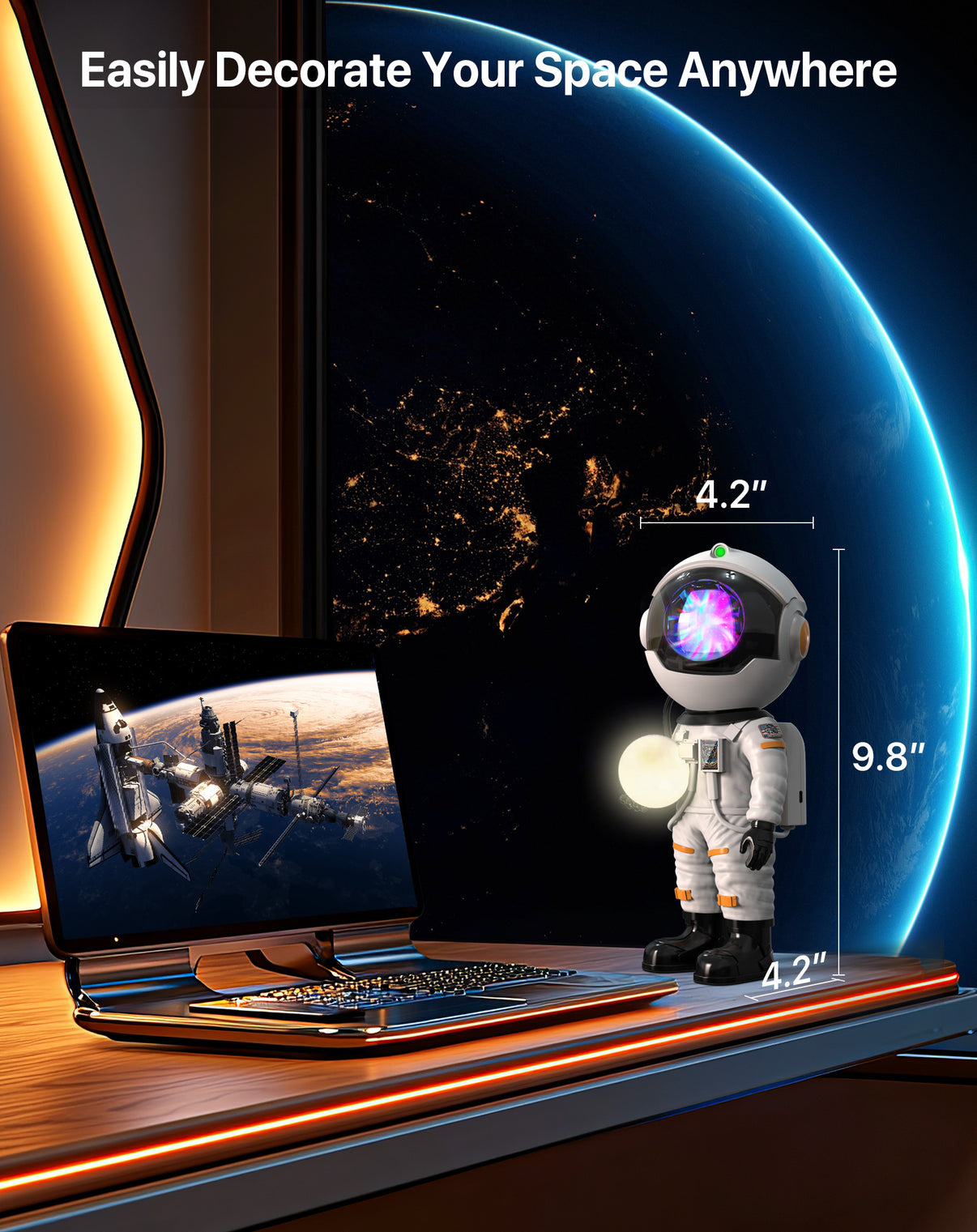 Rossetta Astronaut Galaxy Projector , Star Projector for Bedroom, LED ...